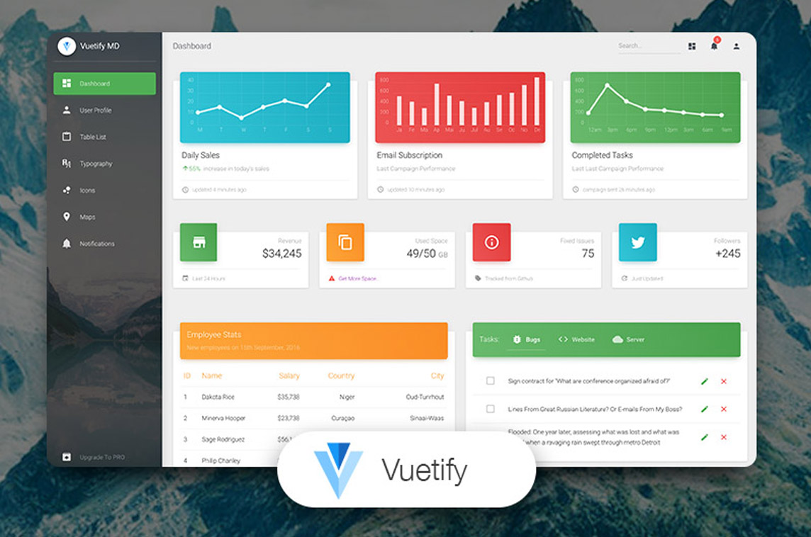 Adminpro Vuetify Dashboard Admin Made With Vue Js Materio Template Vrogue