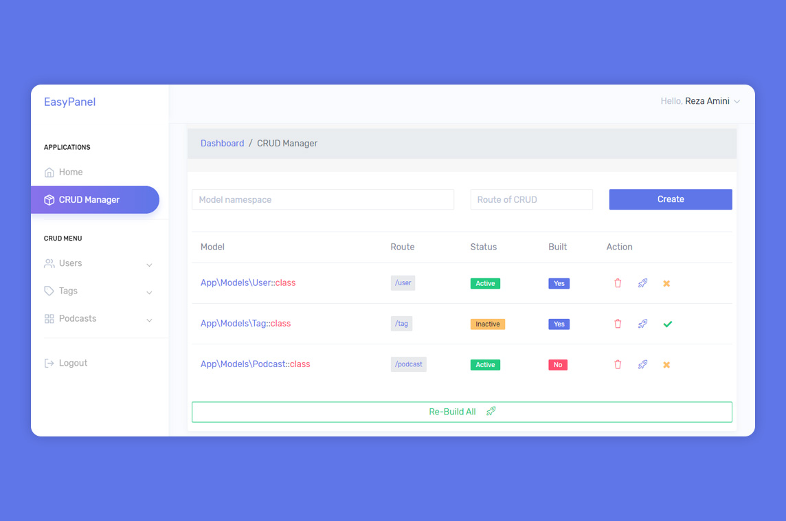 Laravel EasyPanel Admin Panel Creator Made With Laravel