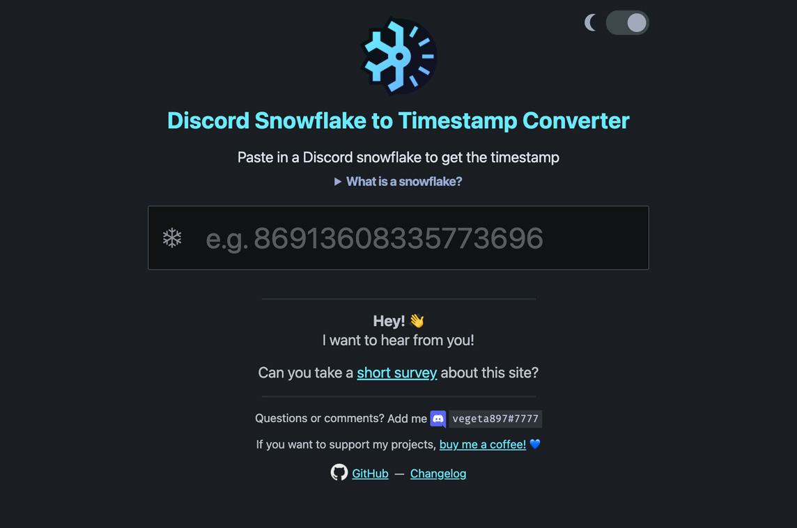 Snow Stamp Get The Timestamp From A Discord Snowflake Made With Svelte