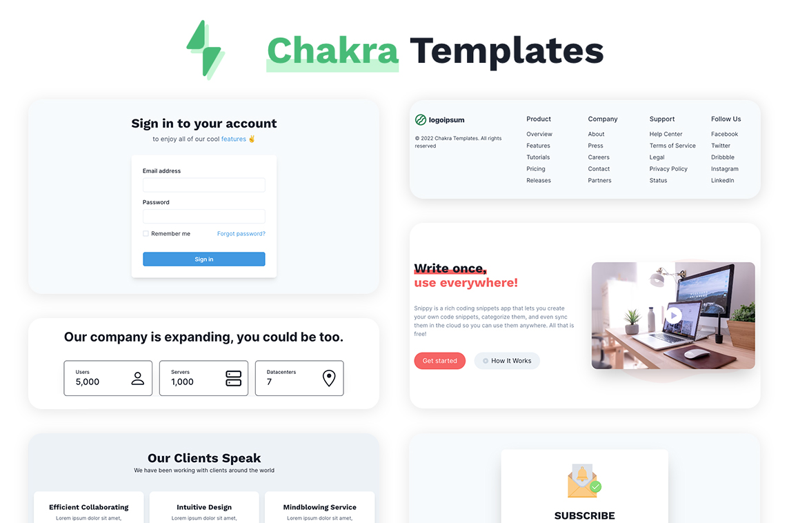 Chakra Templates Chakra UI Templates Made With React js