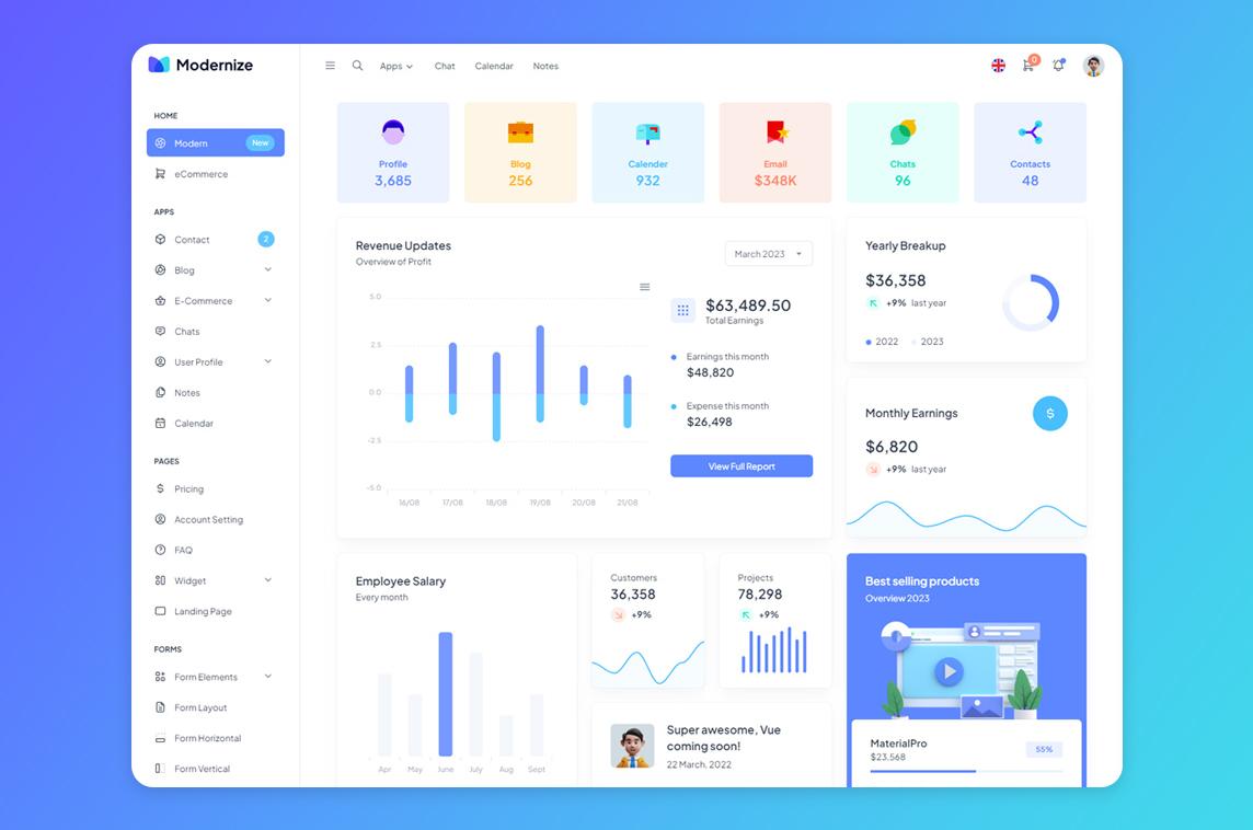 Modernize Vue Vuetify 3 Vue 3 Admin Dashboard Made With Vue js
