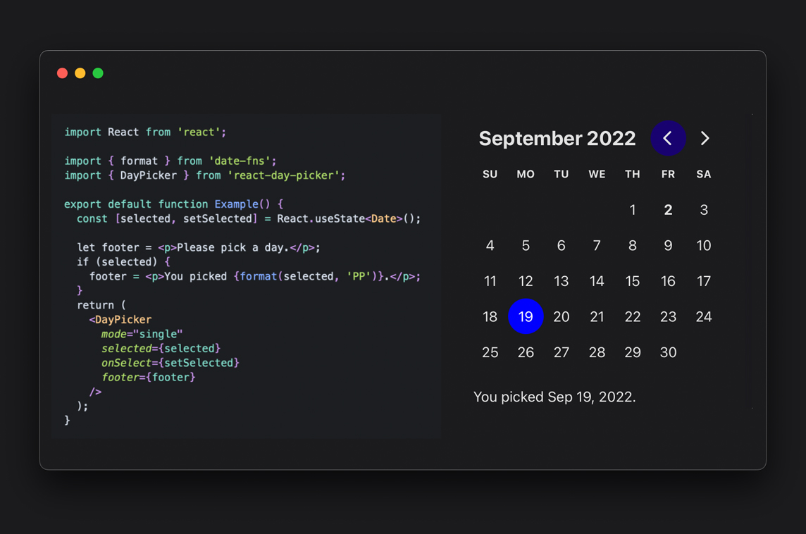 React DayPicker Datepicker Component Made With React js